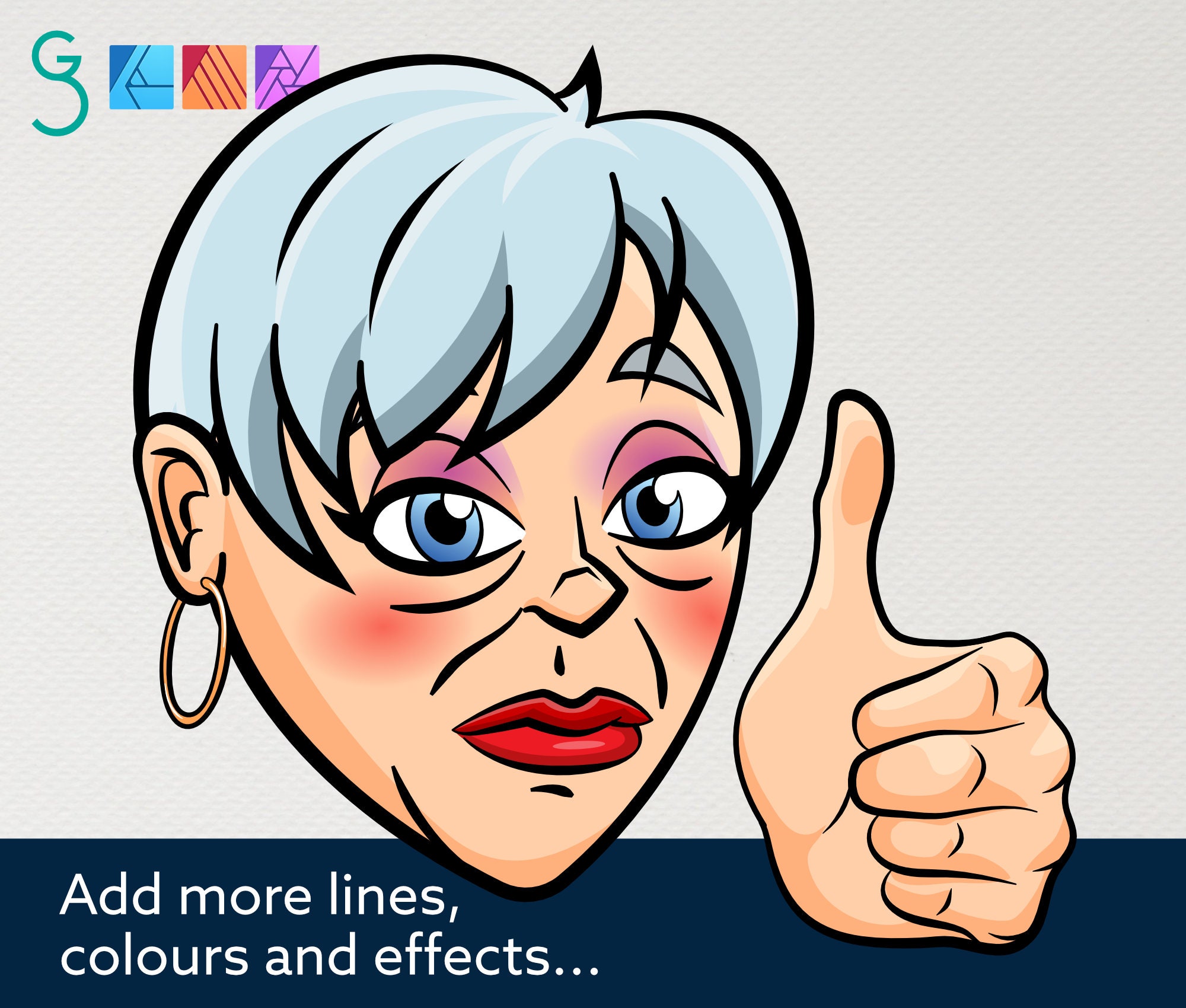 Cartoon Faces and Hands Vector Assets 2 - Affinity - Etsy