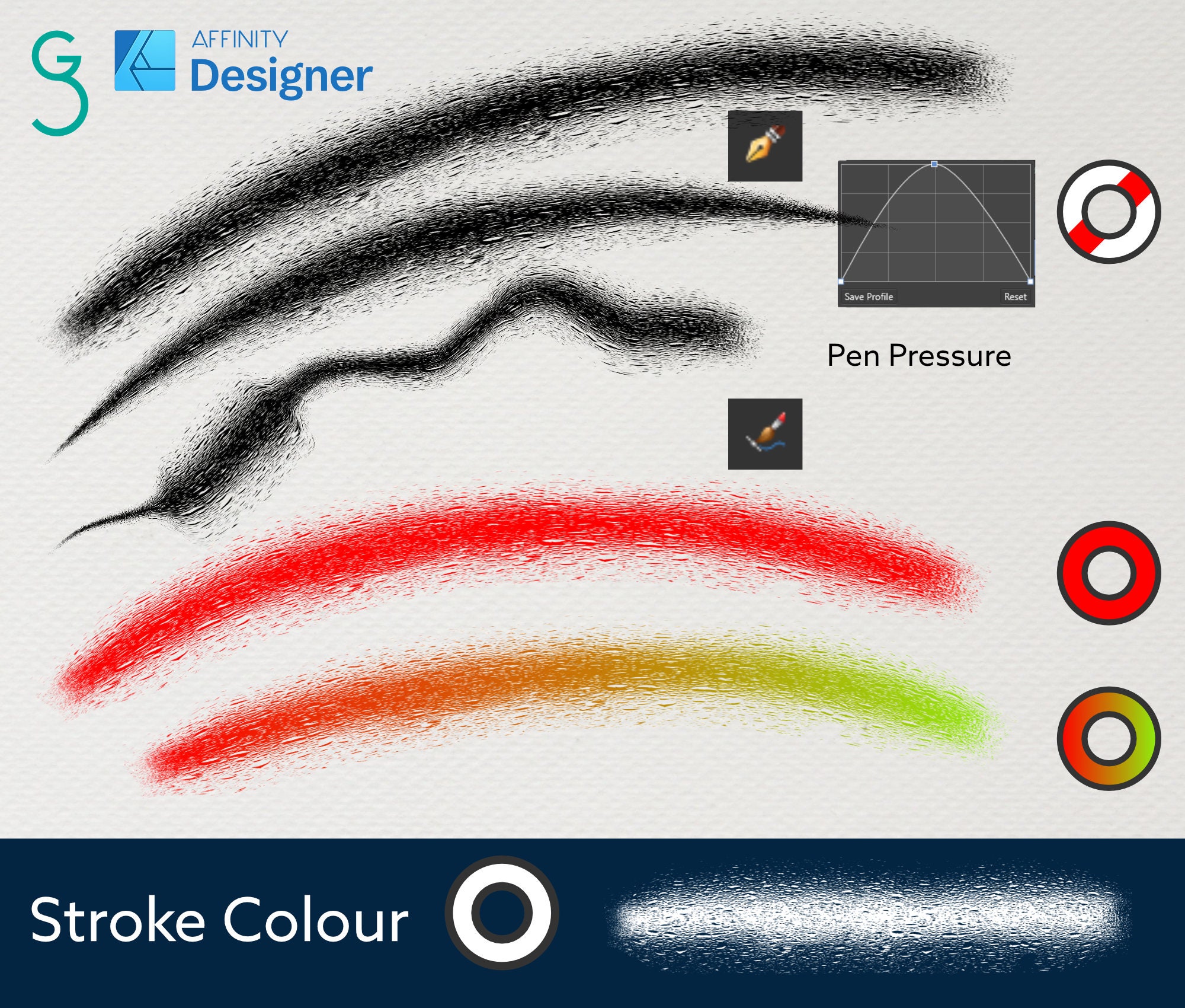 9 Texture Line - Vector Brushes for Affinity Designer - Etsy