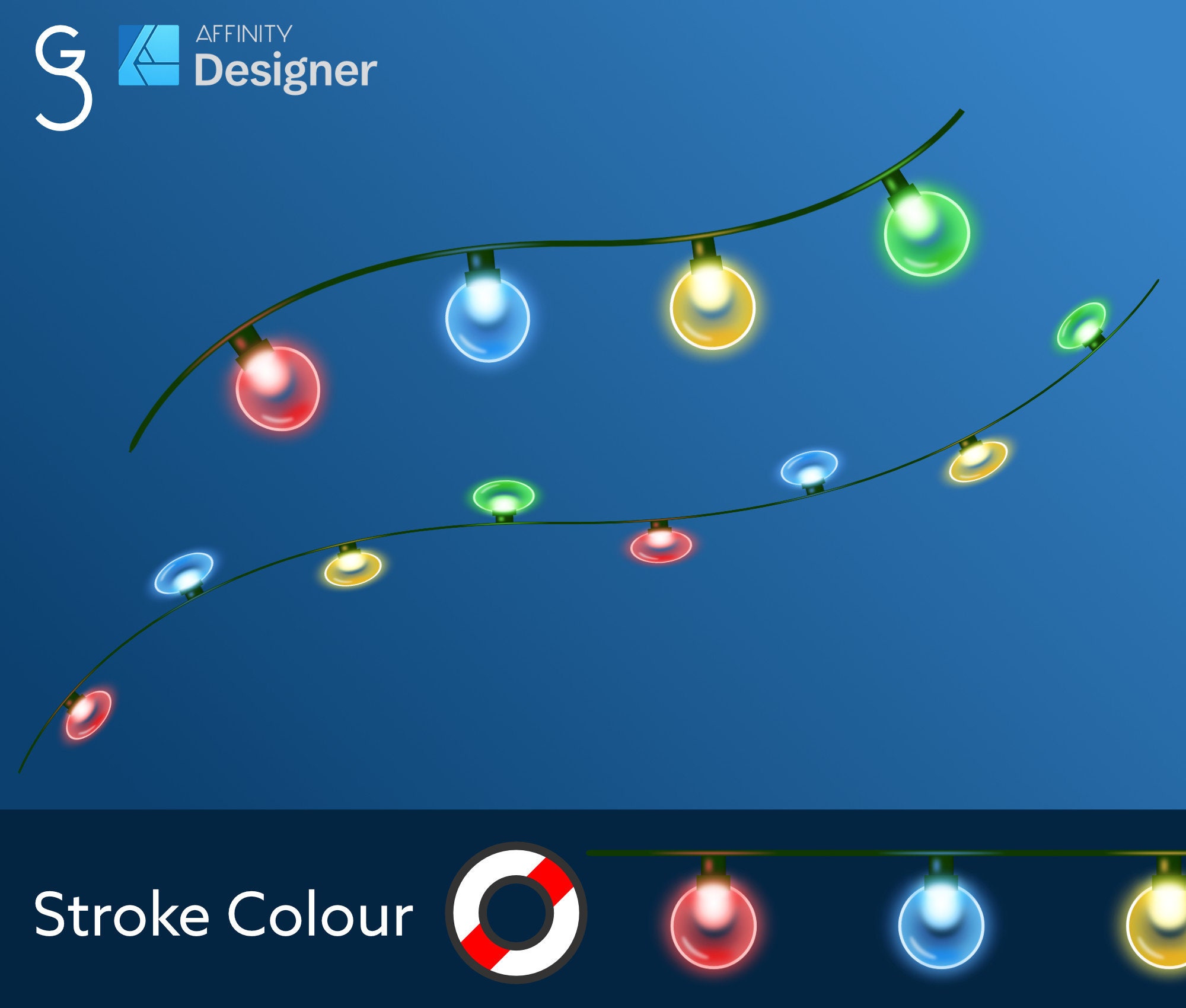 12 Christmas Lights - Vector Brushes for Affinity Designer - Etsy