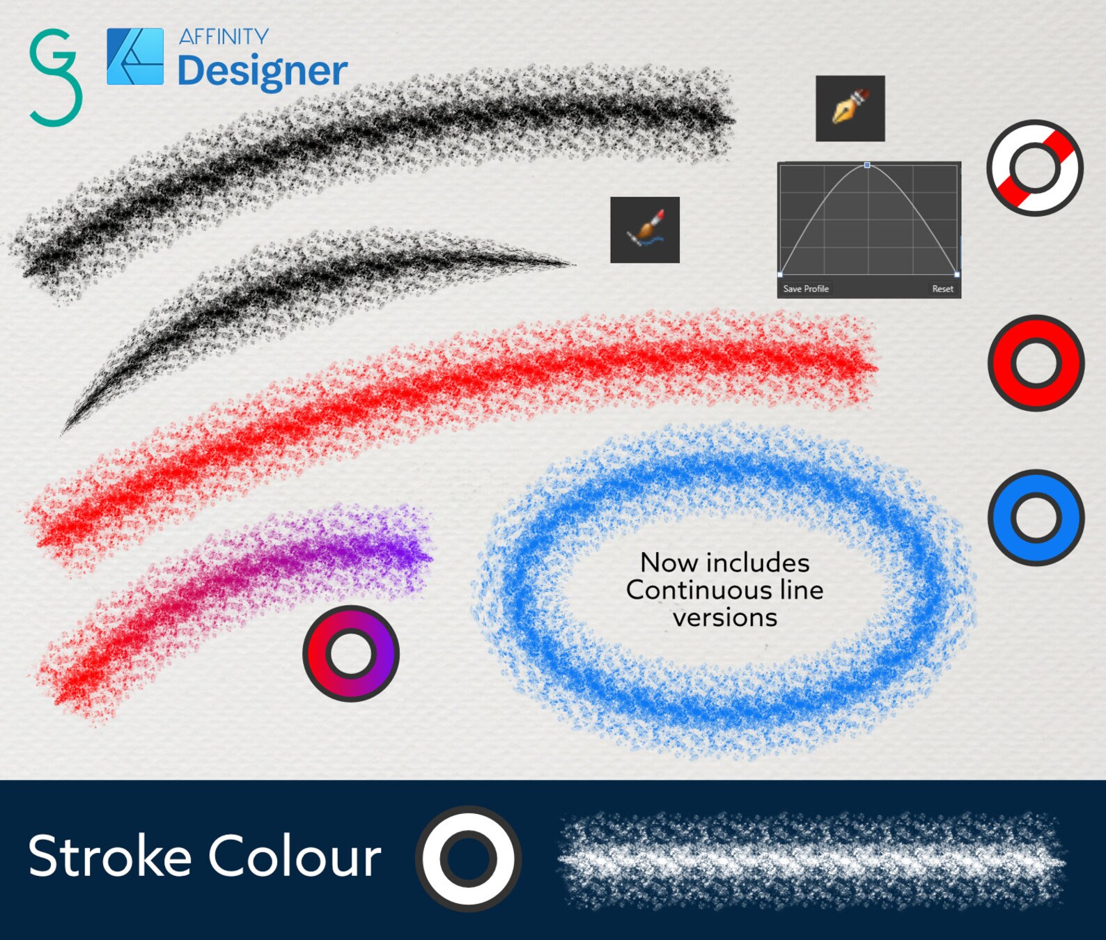 8 Texture Line - Vector Brushes for Affinity Designer - Etsy