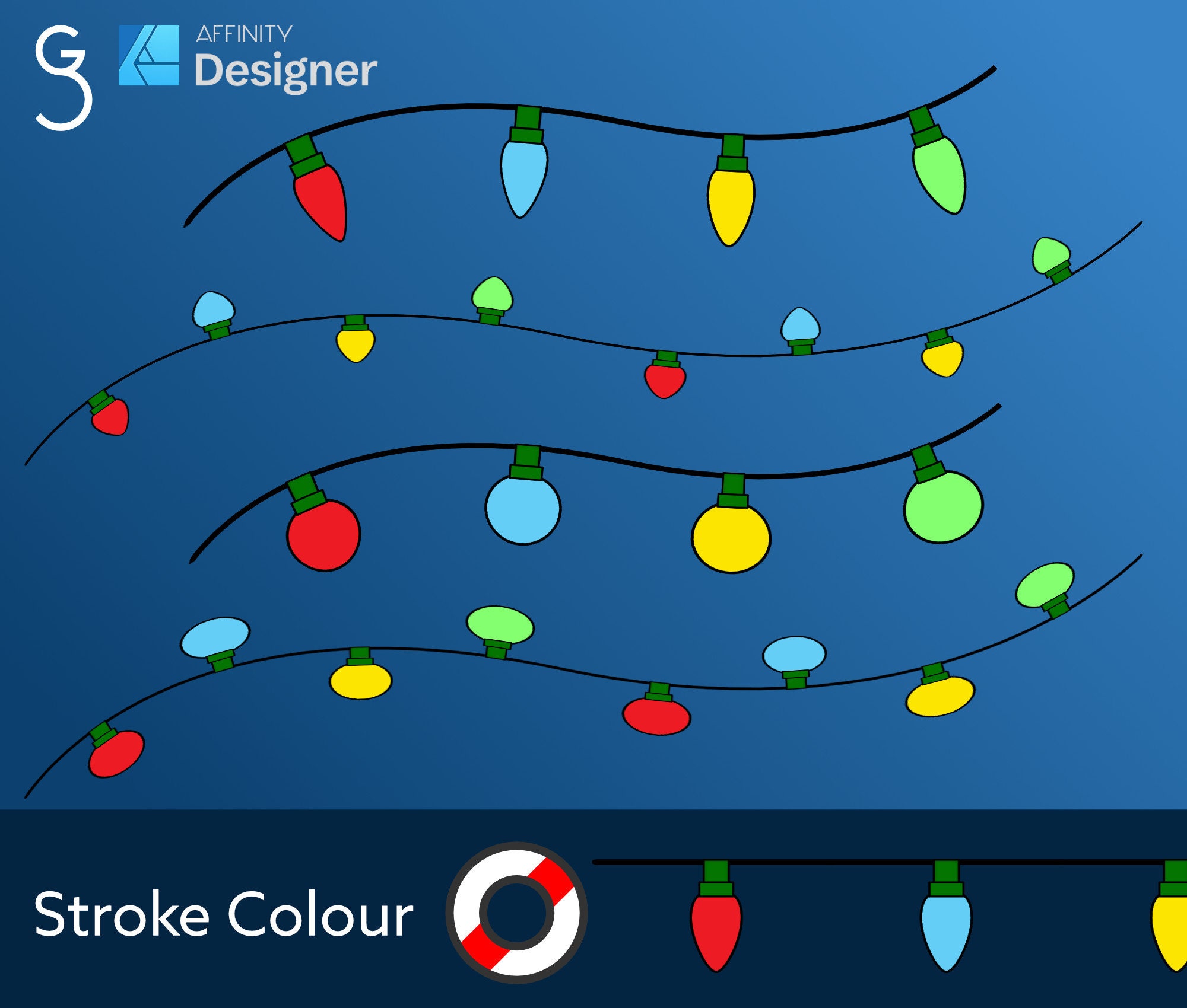 12 Christmas Lights - Vector Brushes for Affinity Designer - Etsy