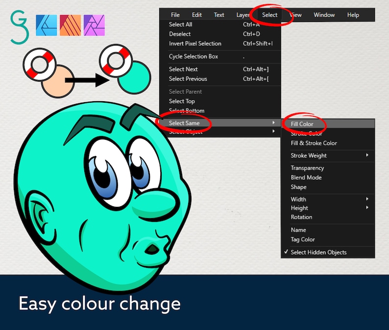 Cartoon Faces and Hands Vector Assets - Affinity - Etsy