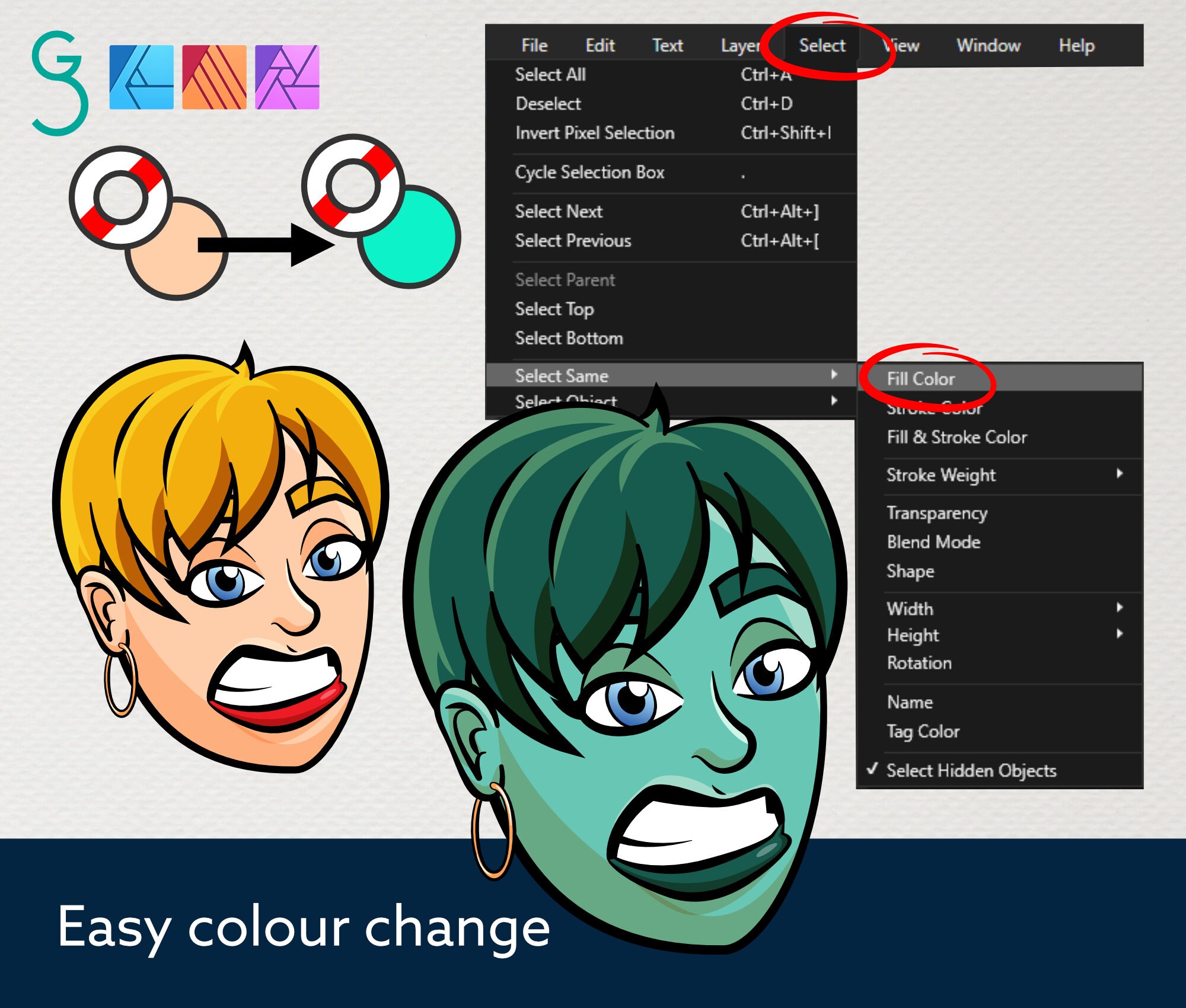 Cartoon Faces and Hands Vector Assets 2 - Affinity - Etsy