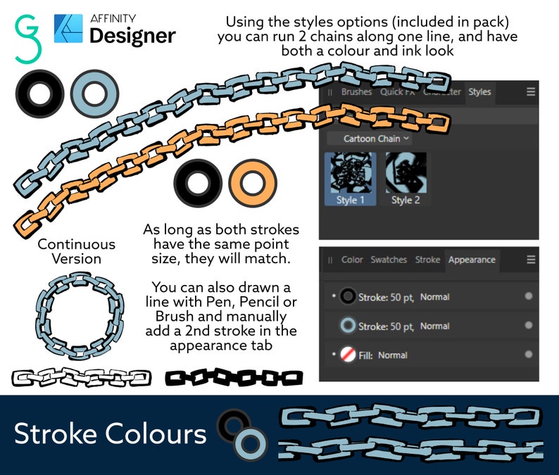Comic Book Chain Vector Brushes for Affinity Designer - Etsy