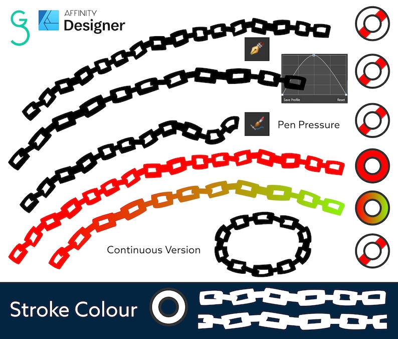 Comic Book Chain Vector Brushes for Affinity Designer - Etsy