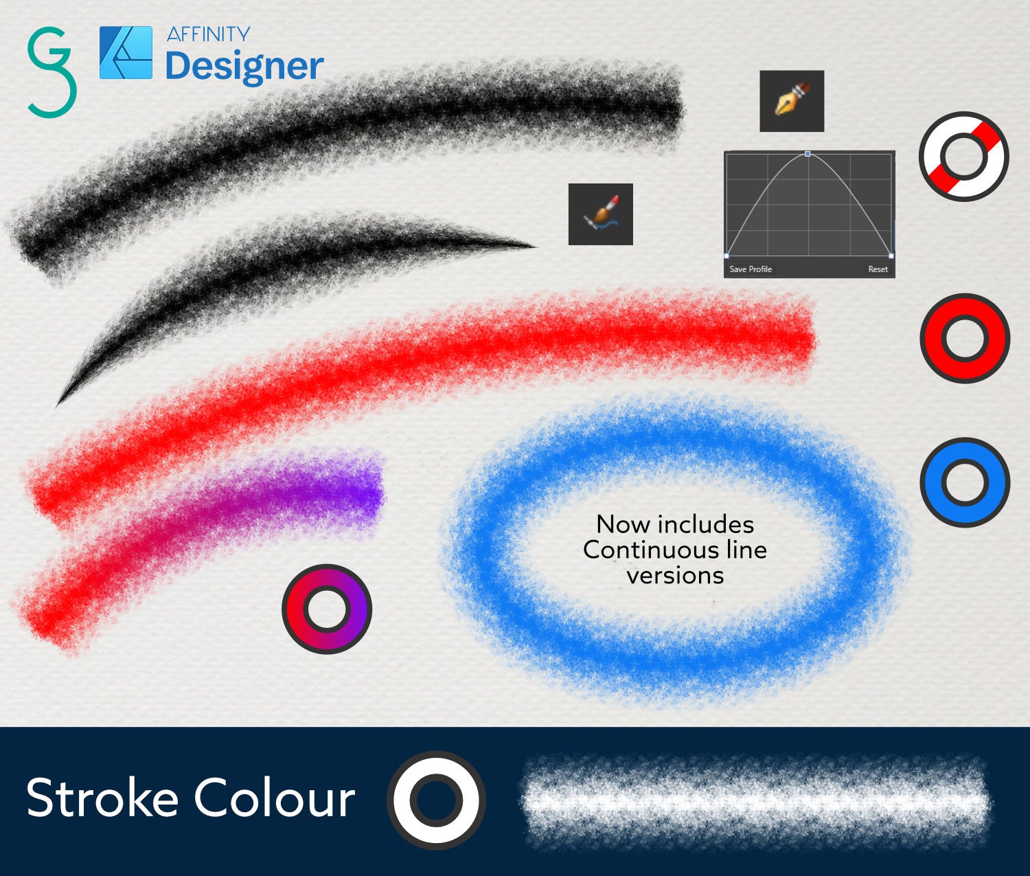 8 Texture Line - Vector Brushes for Affinity Designer - Etsy Australia