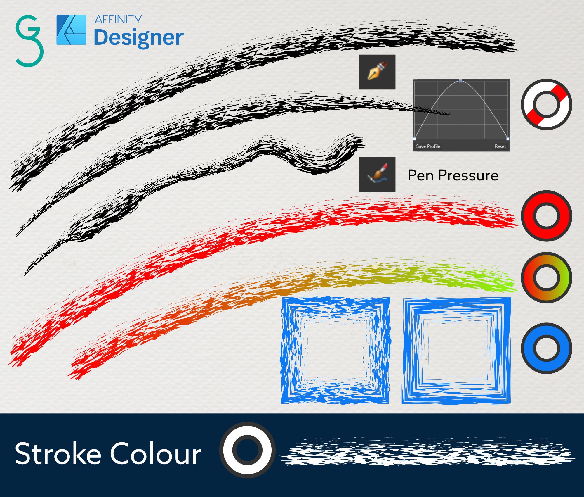 15 Textures and Frames - Vector Brushes for Affinity Designer - Etsy