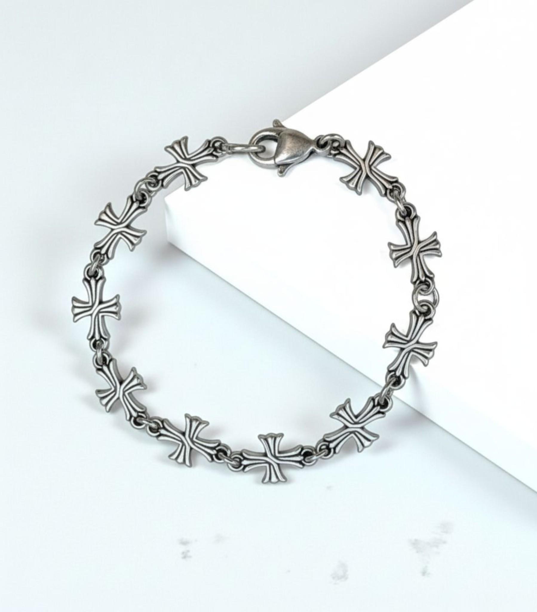 Cross Bracelet Stainless Steel, KPOP Hip Hop Gothic Style Unisex ...