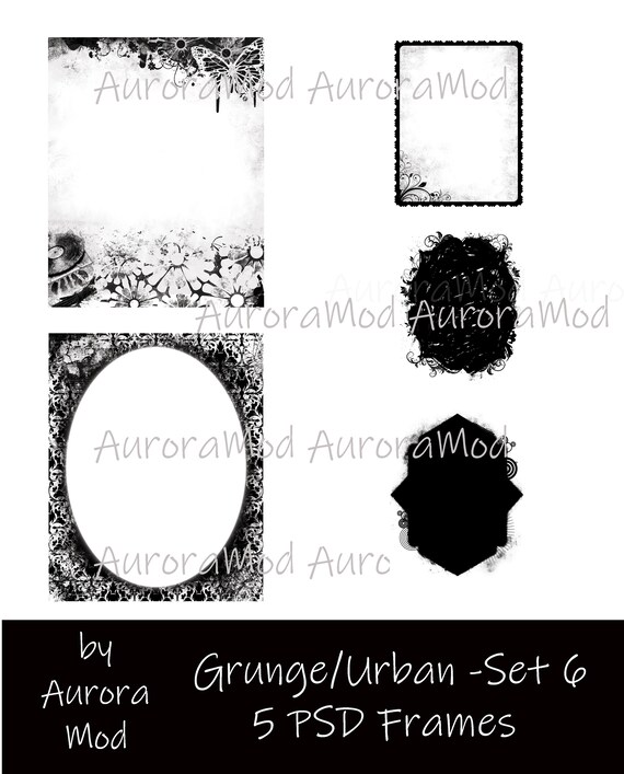 Grunge/urban Digital Borders/frames Photo Clipping Masks. Set | Etsy