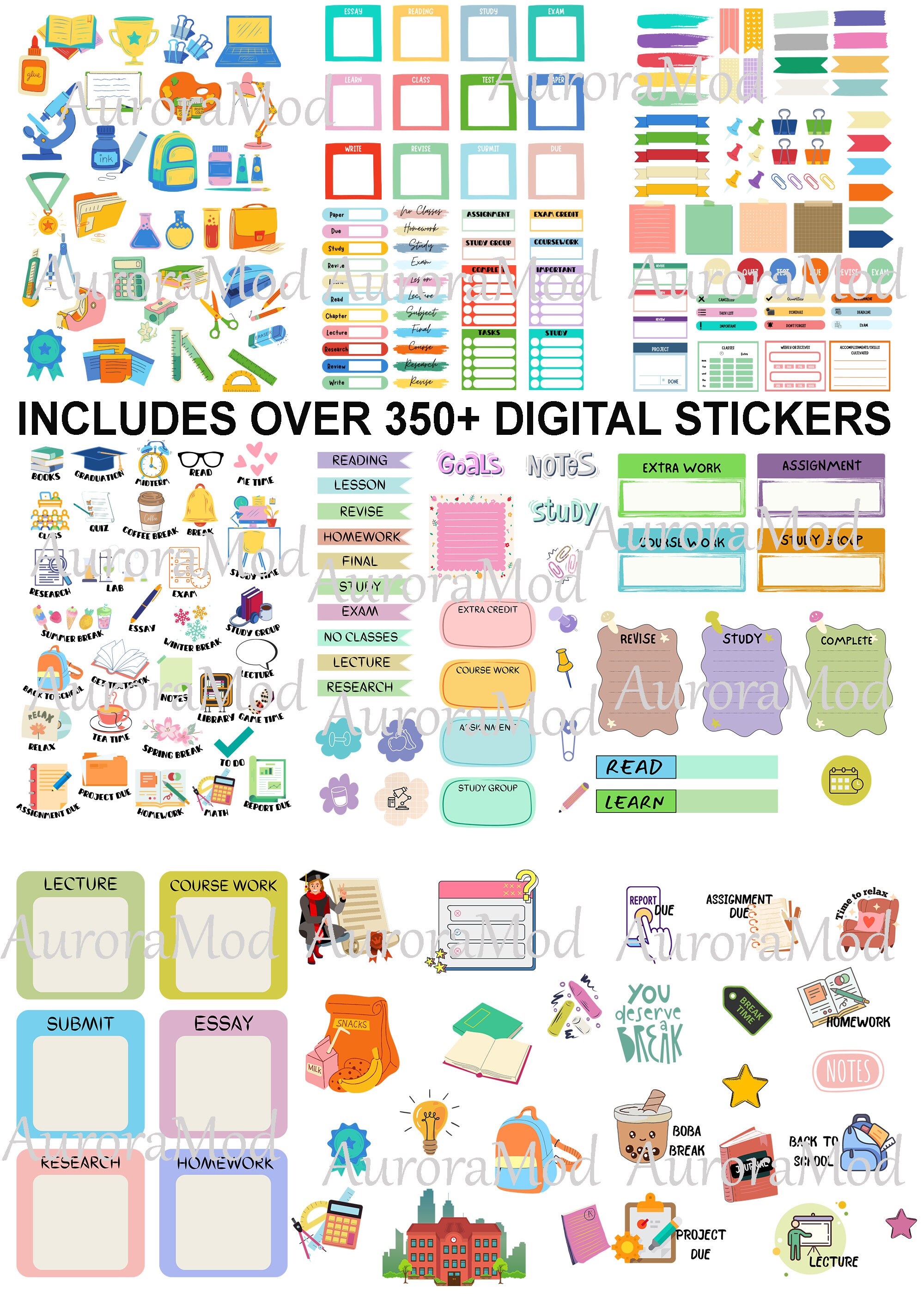 Student Academic Digital HYPERLINKED PDF PLANNER for Goodnotes ...