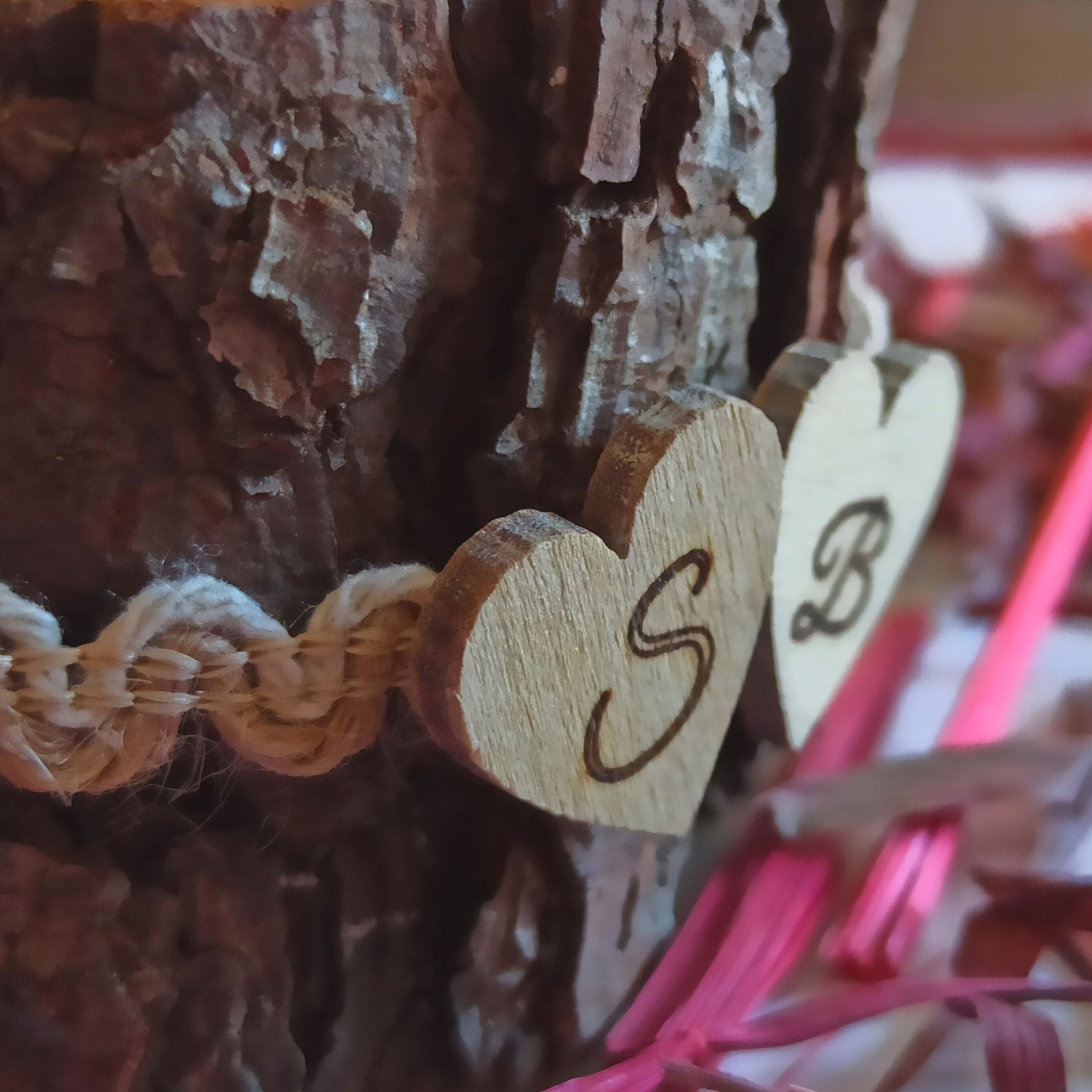 Rustic Raw Wood Ring Bearer With Green Moss Personalized Tree - Etsy.de