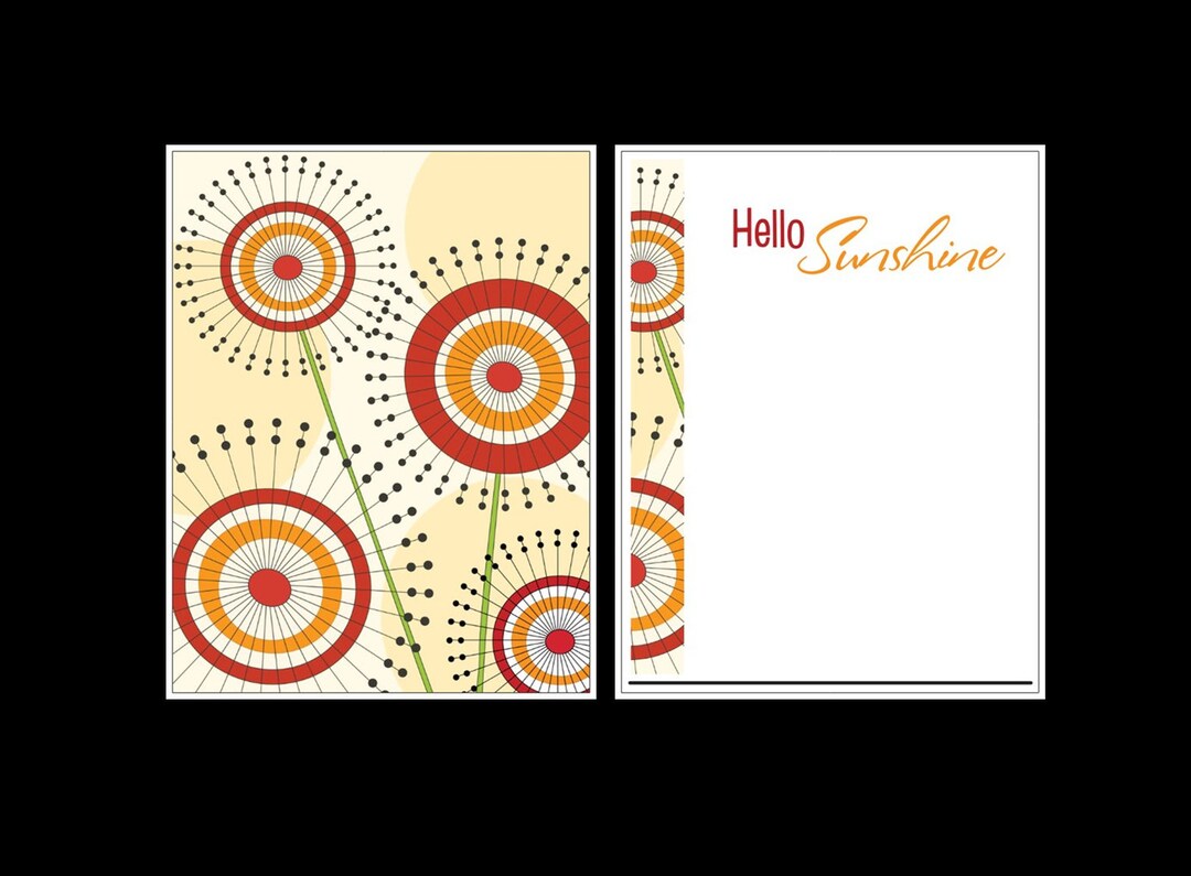 Hello Sunshine Note Card - Etsy