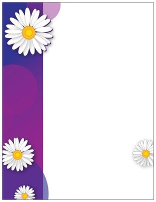 Blue Purple Daisy Thank You Note Card - Etsy