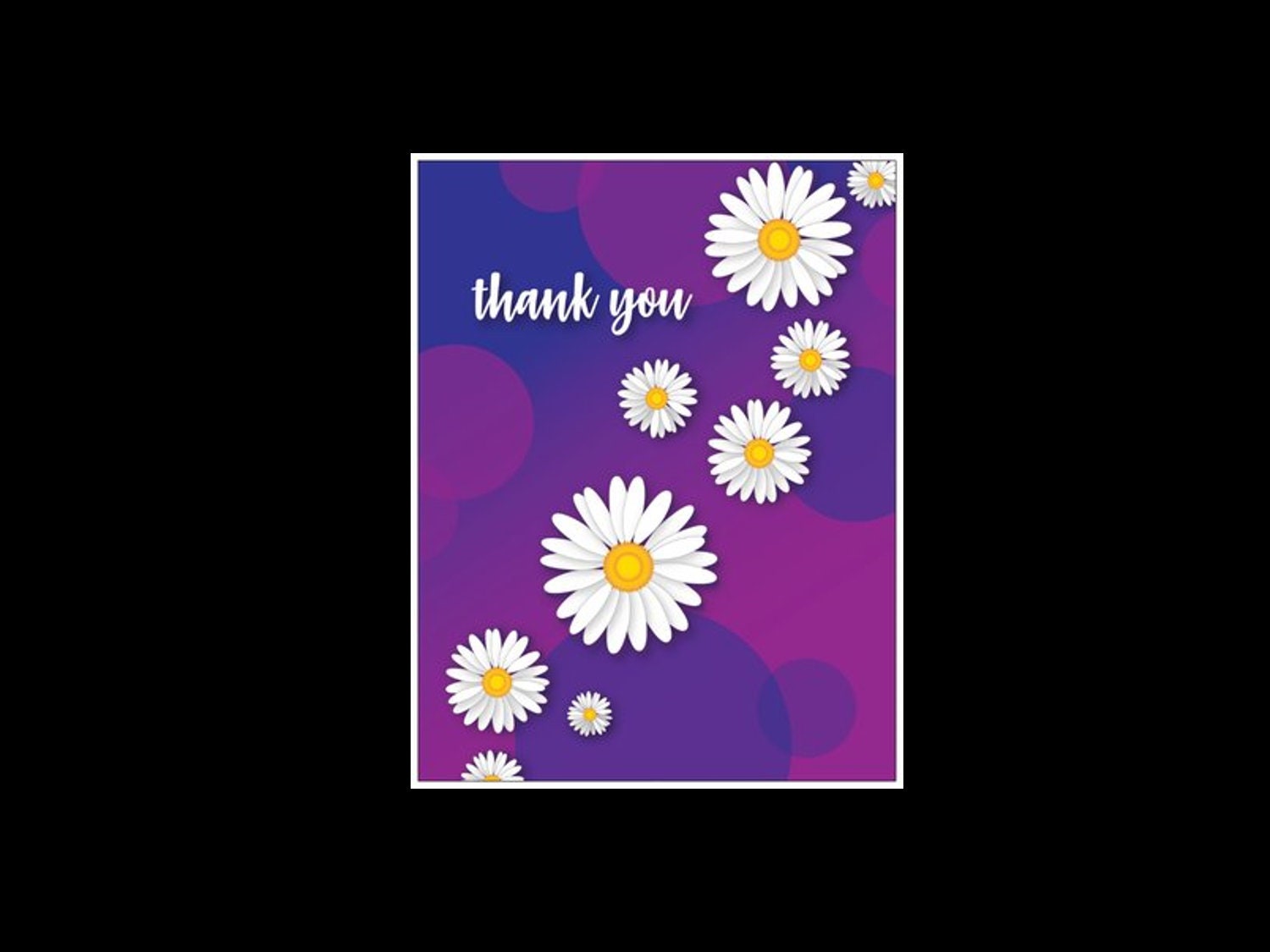 Blue Purple Daisy Thank You Note Card - Etsy