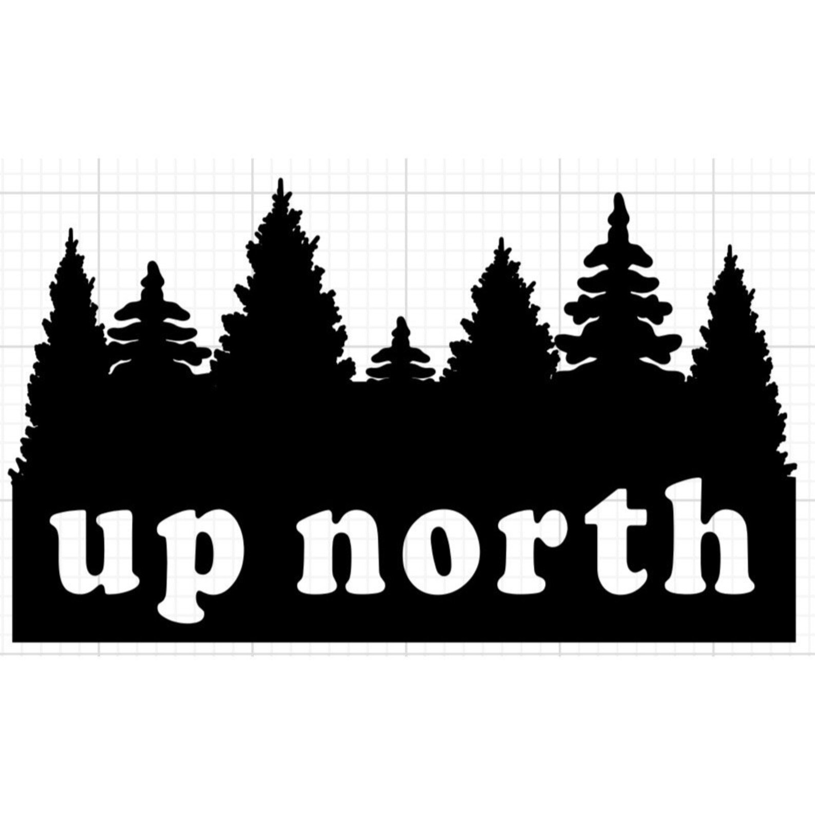 Up North Michigan Vinyl Decal Tree Silhouette - Etsy