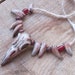 Fang Tribal Necklace With Raven Skull and Beads, Fake Wolf Teeth Choker ...