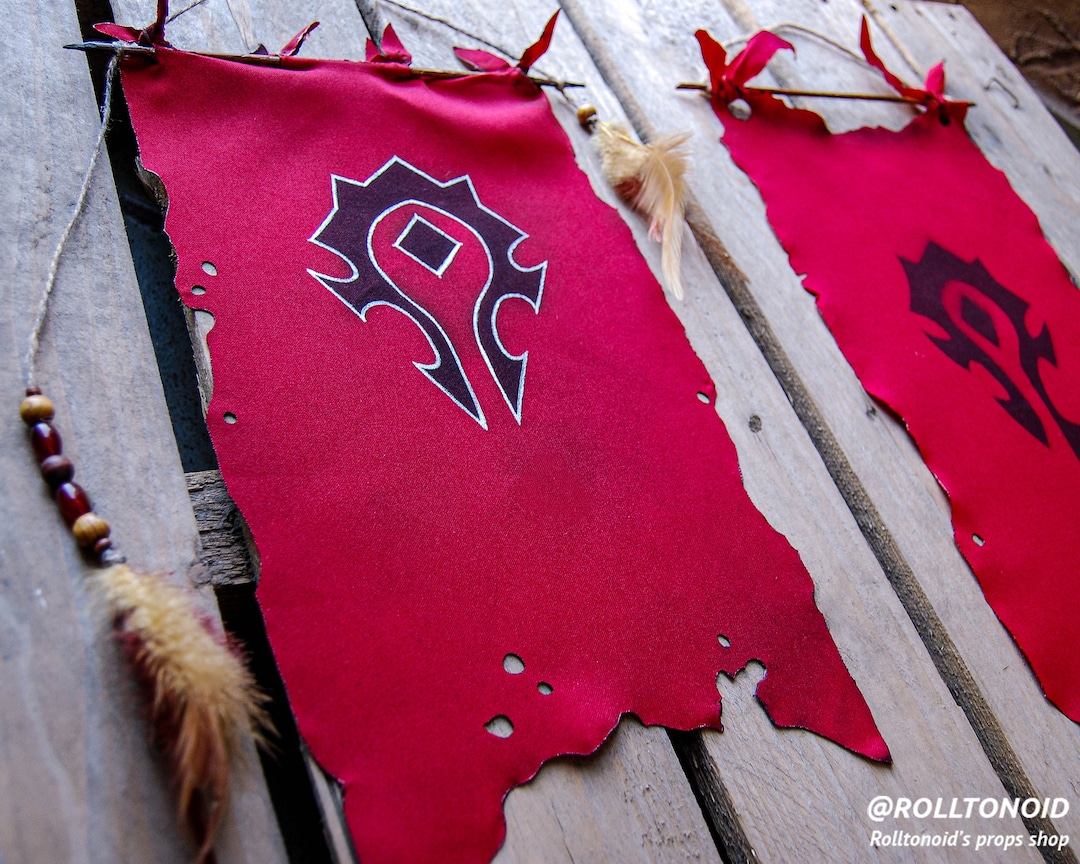 Wow Horde Banner Gaming Decor, World of Warcraft Gamer Geek Gift, Horde ...