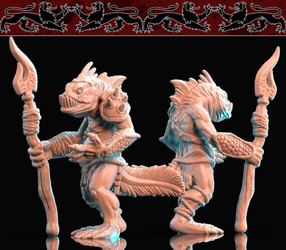 28mm Fishfolk Variation 1 Dnd Miniatures Dungeons & Dragons | Etsy