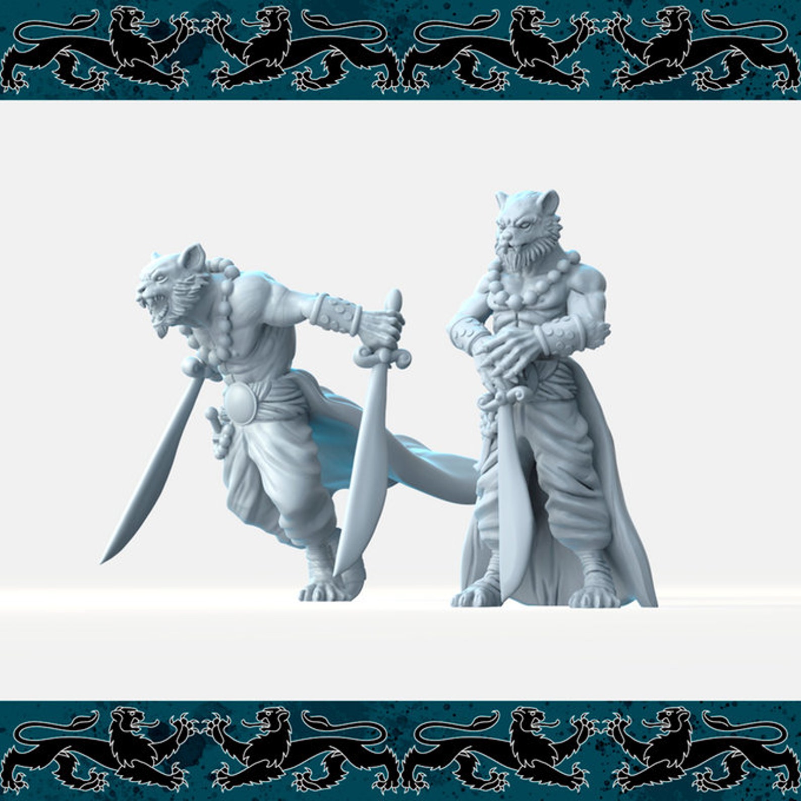 28mm 2 Styles de Tiger Folk DnD Miniatures Donjons & - Etsy France