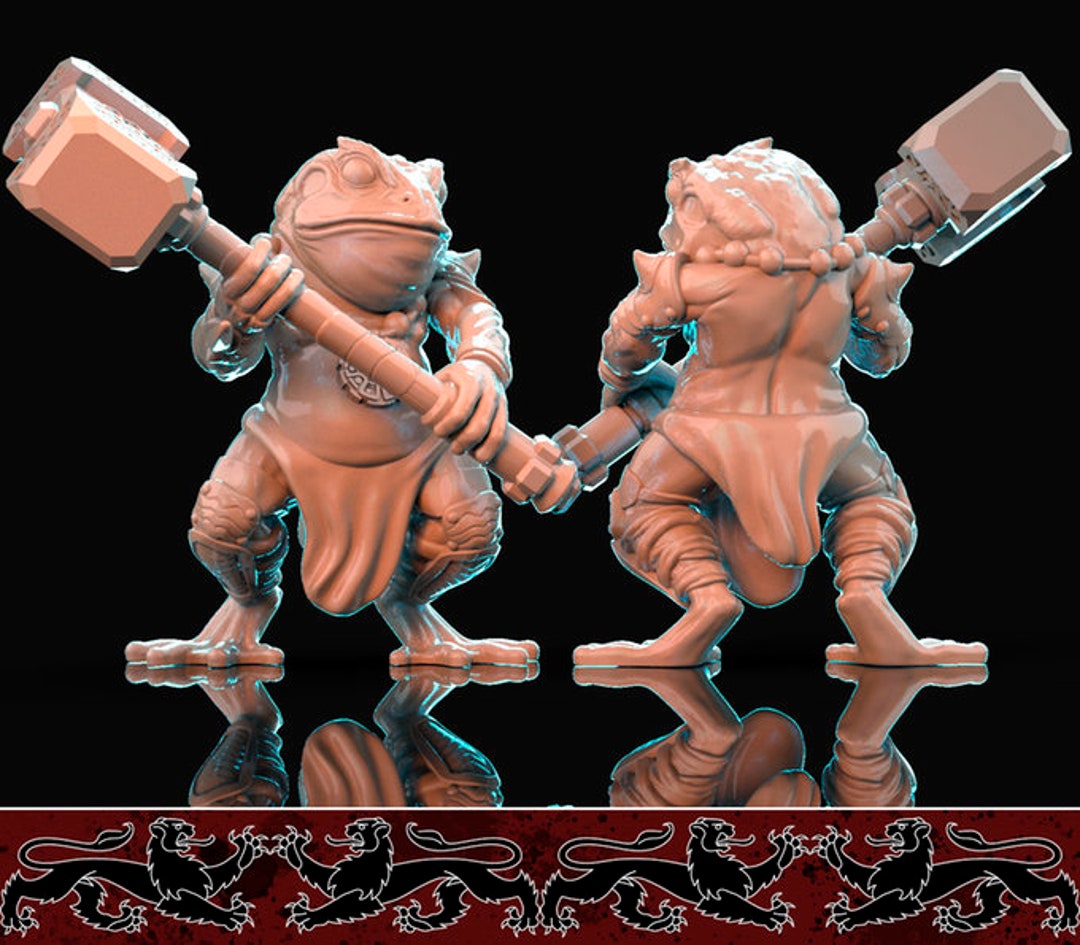 28mm 2 Styles of Frogfolk Dnd Miniatures Dungeons & Dragons Miniatures ...