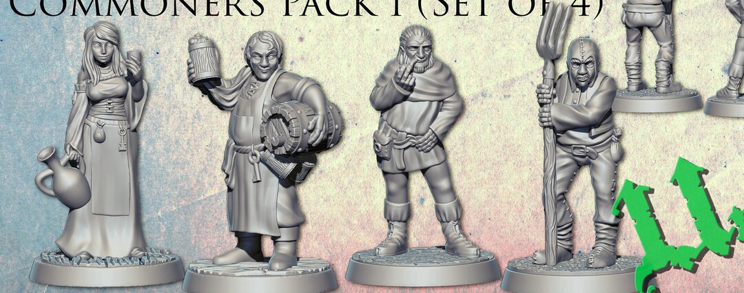 28-32mm Commoners Dnd Miniatures Dungeons & Dragons Miniatures ...