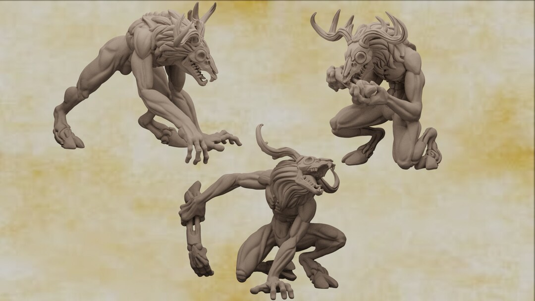 28mm 3 Styles of Wendigo Dnd Miniatures Dungeons & Dragons - Etsy