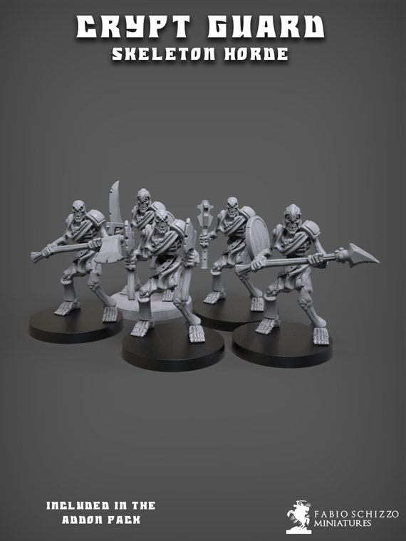 28mm 5 Styles of Skeleton Guards Dnd Miniatures Dungeons & | Etsy