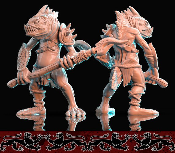 28mm Fishfolk Variation 2 Dnd Miniatures Dungeons & | Etsy