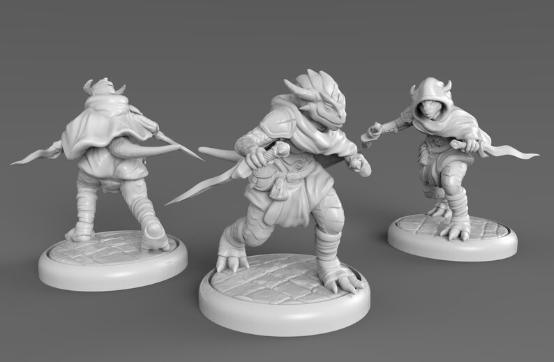 28mm Set of 2 Styles Shadow Dragonborn Rogue Dnd Miniatures - Etsy