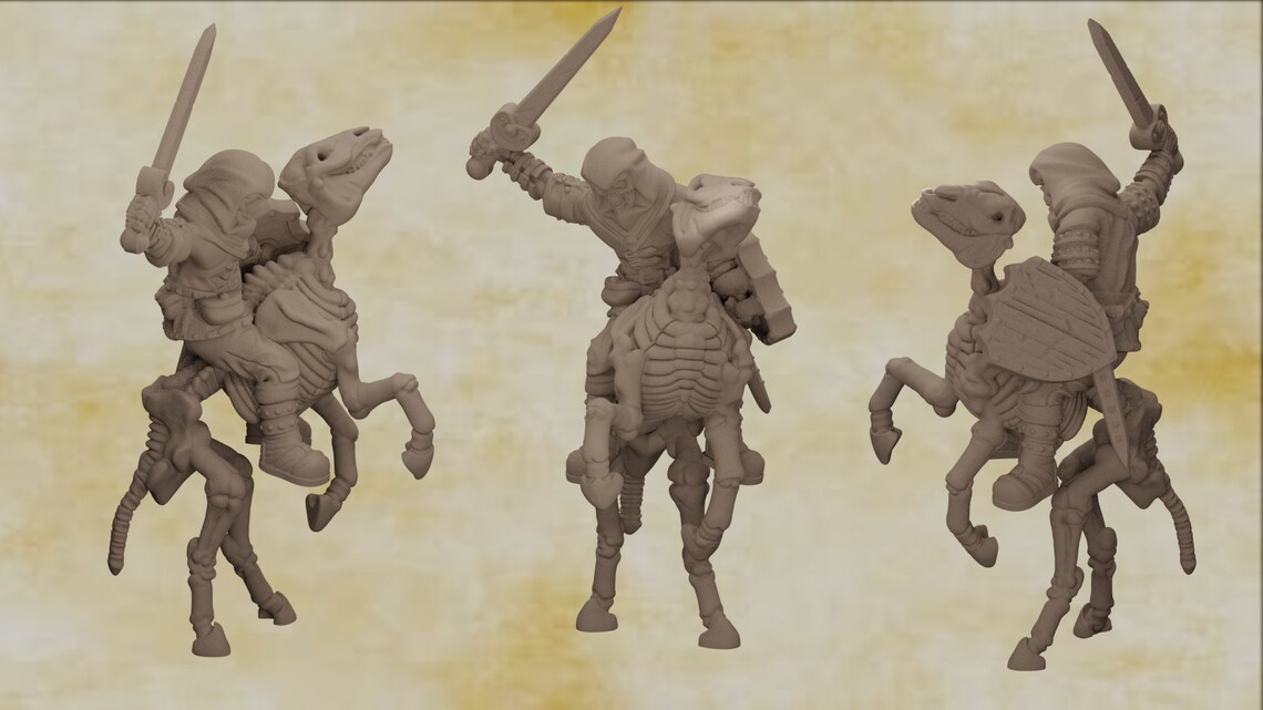 28mm 3 Styles of Mounted Skeletons Dnd Miniatures Dungeons - Etsy