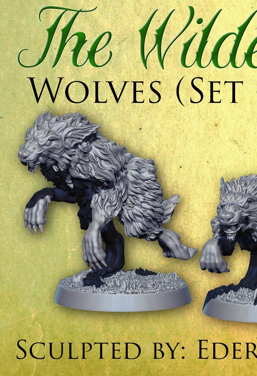 28-32mm Wolves Dnd Miniatures Dungeons & Dragons - Etsy