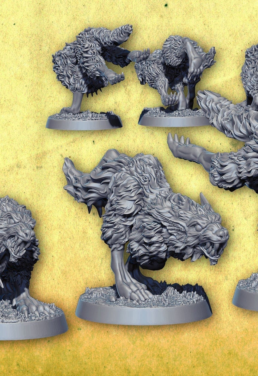 28-32mm Wolves Dnd Miniatures Dungeons & Dragons - Etsy