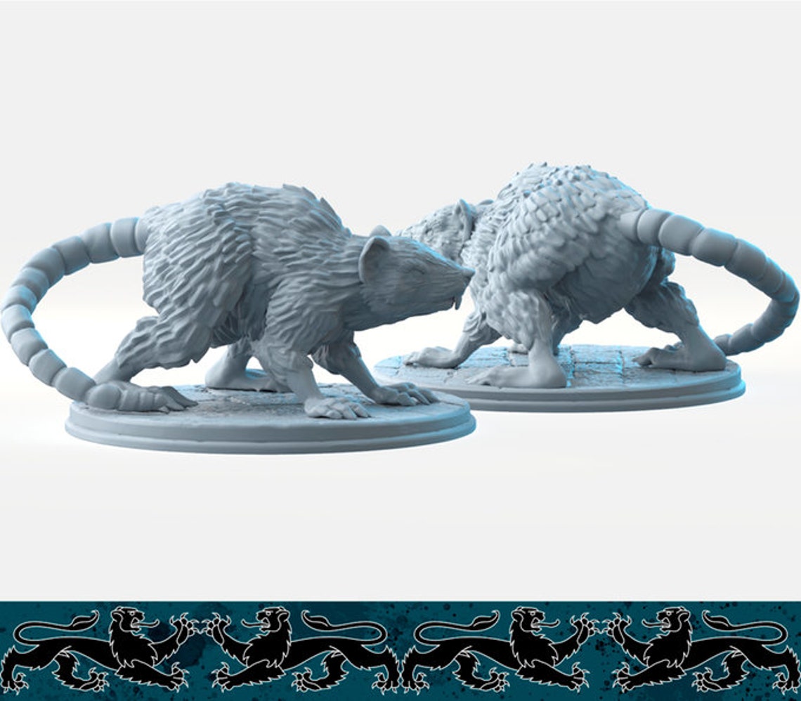 28mm Giant Rat Version 4 Dnd Miniatures Dungeons & Dragons | Etsy