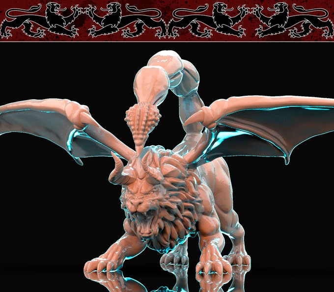 28mm Manticore Dnd Miniatures Dungeons & Dragons - Etsy
