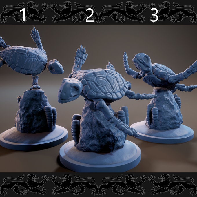 28mm 3 Styles of Undead Sea Turtle Skeletons Dnd Miniatures - Etsy
