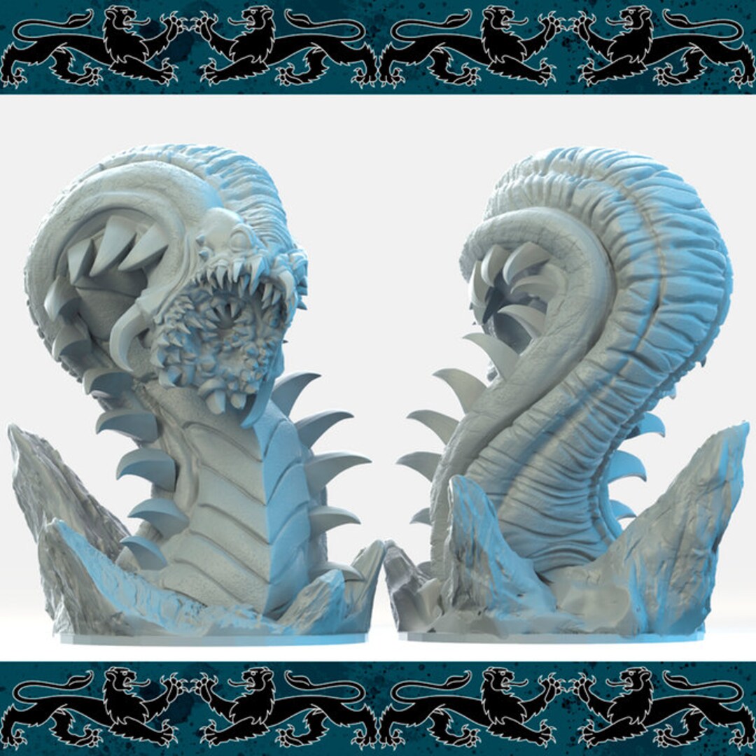 28mm Purple Worm Dnd Miniatures Dungeons & Dragons Miniatures ...