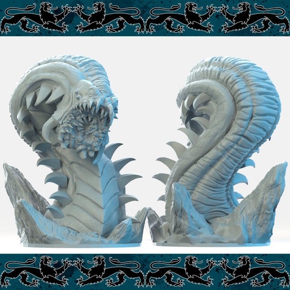 28mm Purple Worm DnD Miniatures Dungeons & Dragons | Etsy