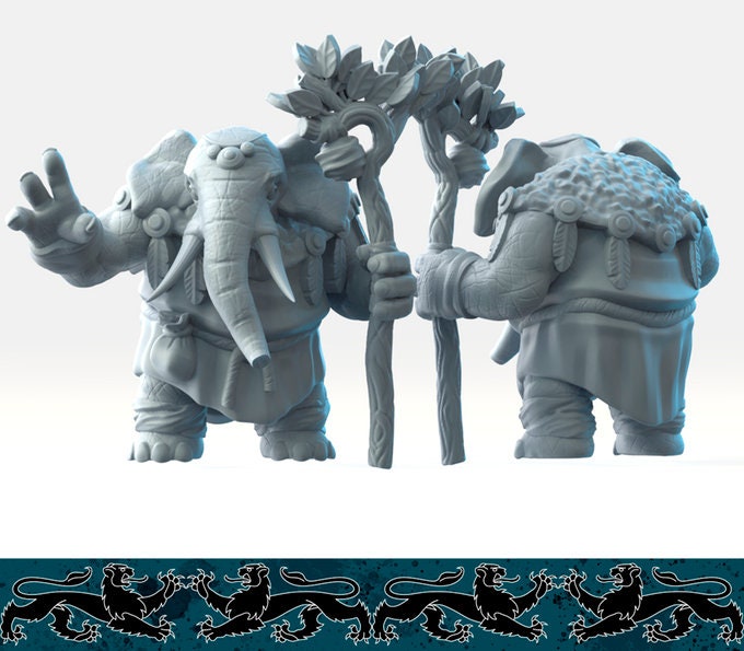 28mm 3 Styles of Elephant Folk Dnd Miniatures Dungeons & - Etsy