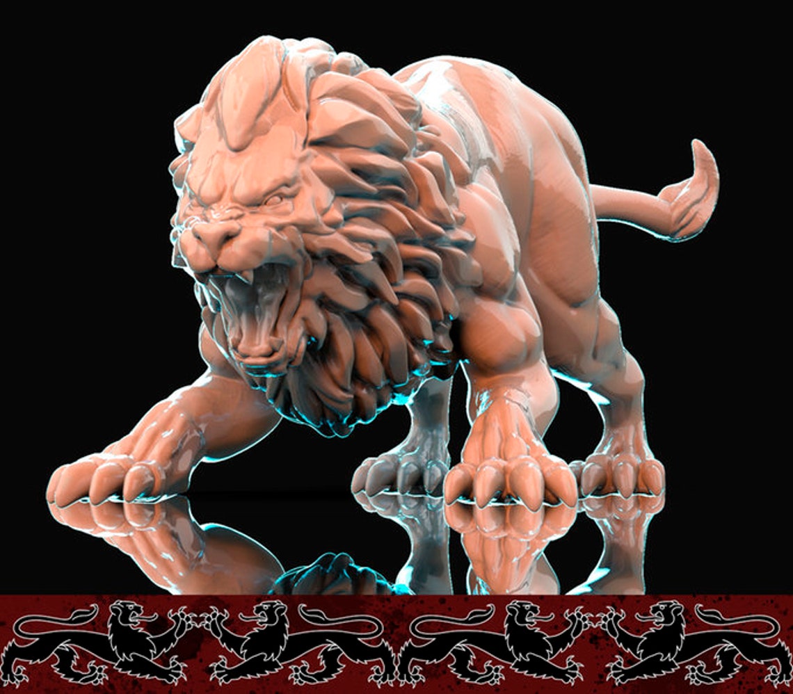28mm Lion Dnd Miniatures Dungeons & Dragons Miniatures - Etsy Canada