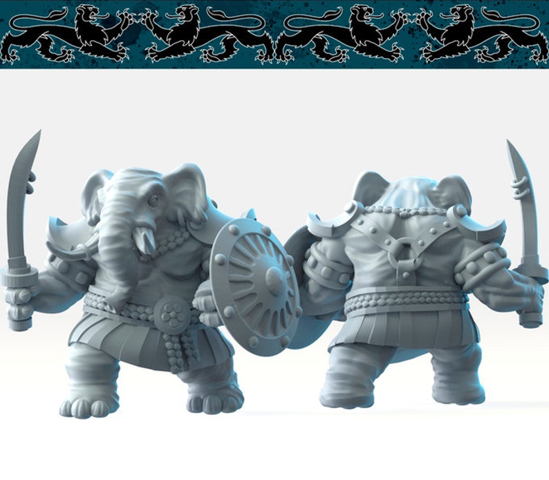 28mm 3 Styles of Elephant Folk Dnd Miniatures Dungeons & - Etsy