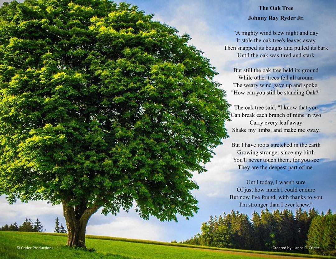 The Oak Tree Poem - Etsy