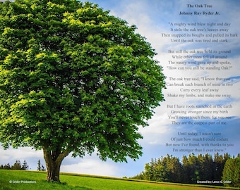The Oak Tree Poem by Johnny Ray Ryder Jr. Print / Canvas / Framed Print ...
