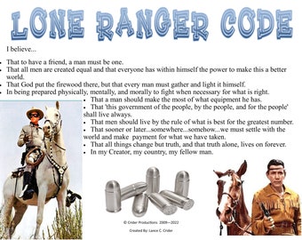 Lone Ranger Creed - Etsy
