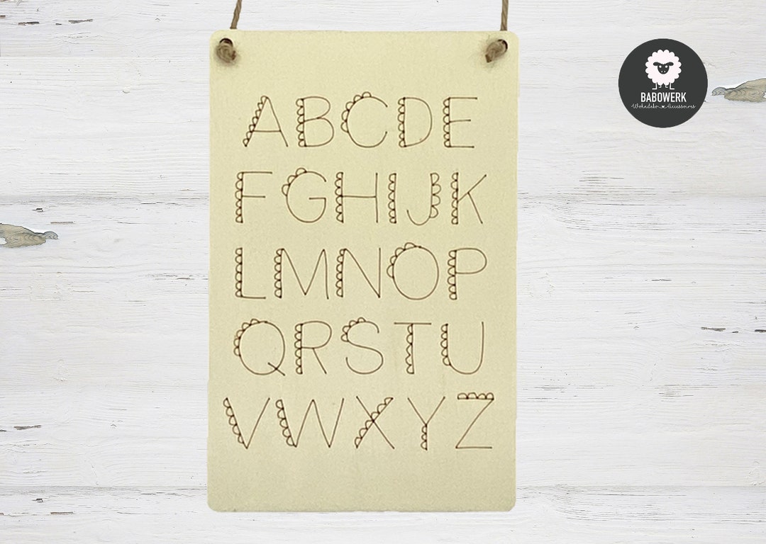 ABC Alphabet Board Wooden Sign Wall Decoration for the Children's Room ...