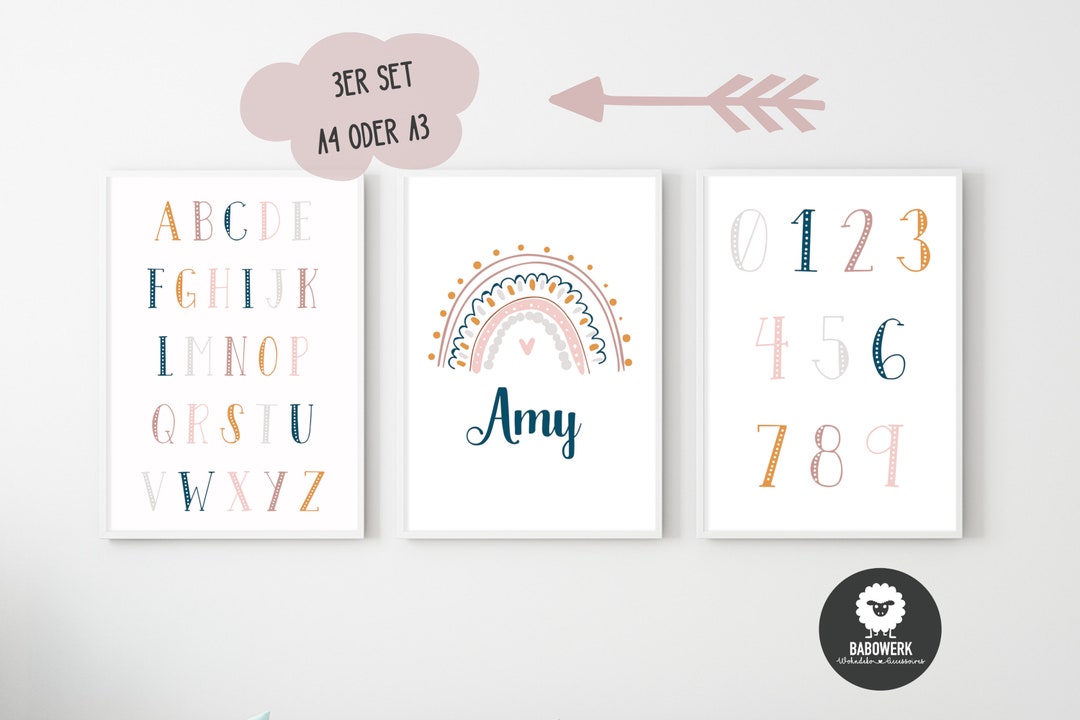 Poster Set Children's Room A4 or A3 Set With Cloud - Etsy