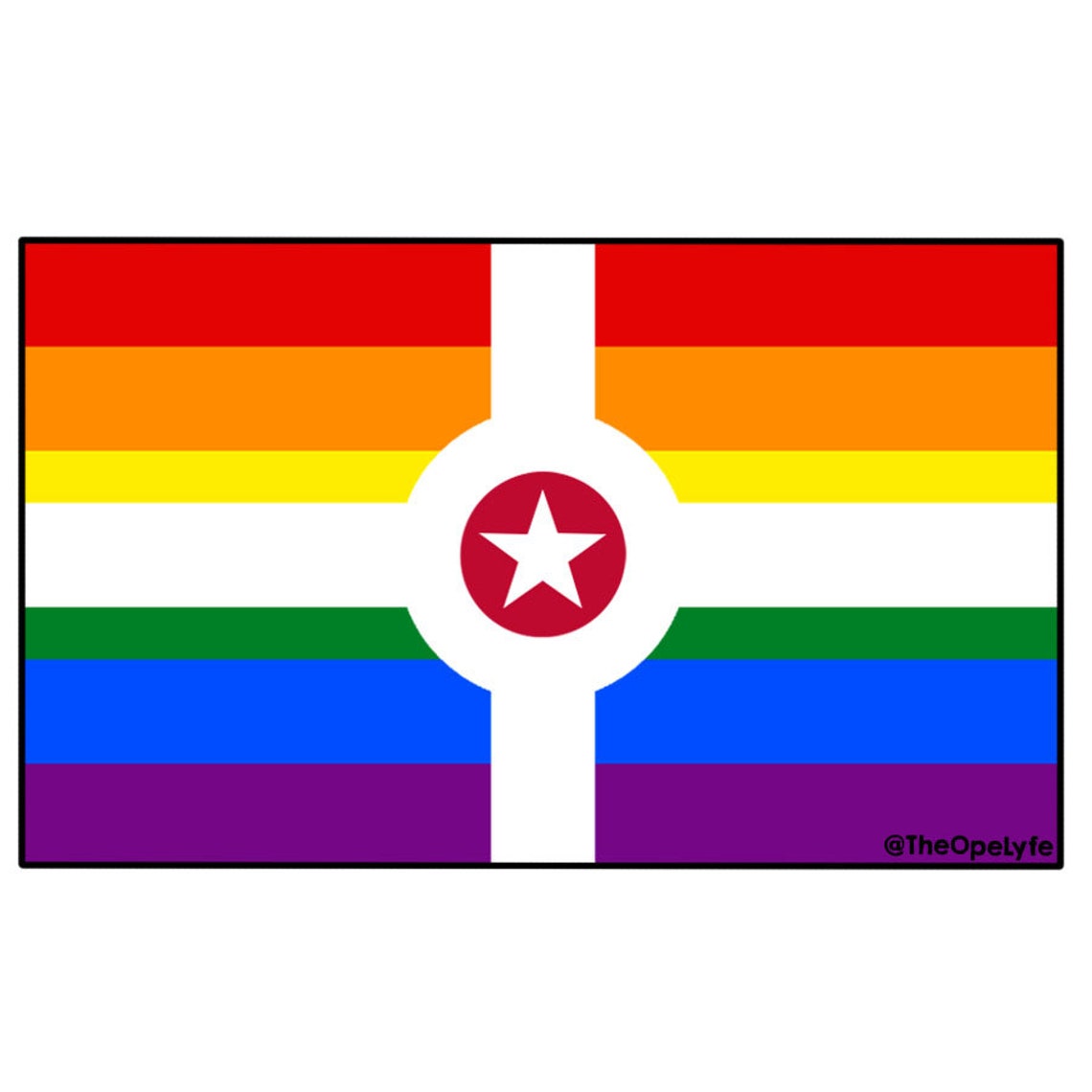 Indianapolis Flag Pride Sticker | Indy Pride Flag | Gay Pride Flag Indy ...