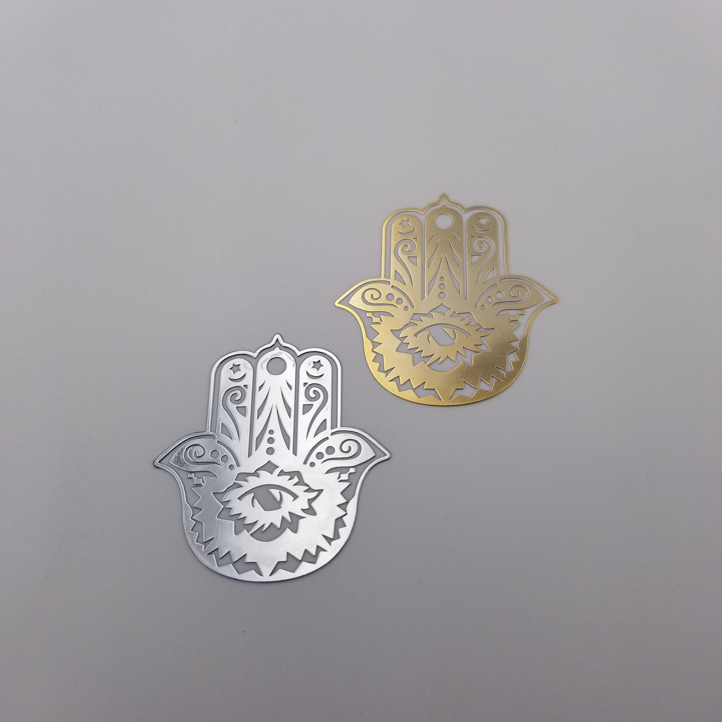 40) Hamsa Orgonite Metal Sticker Sacred Geometry Metal Symbols Hamsa ...