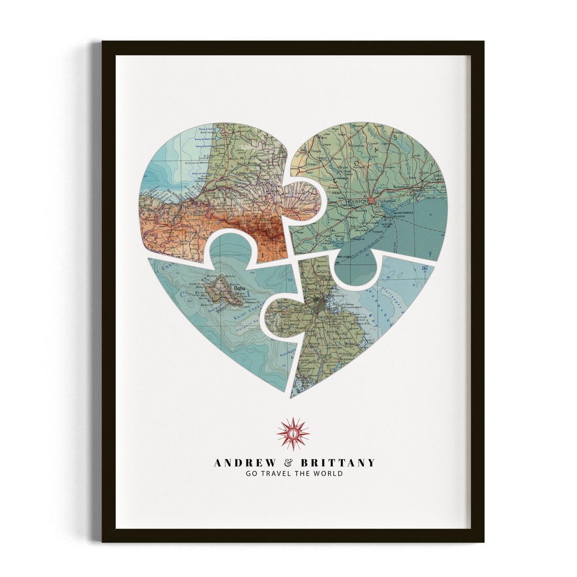 Custom Wedding Map Travel Map Wedding Gifts for Couple - Etsy