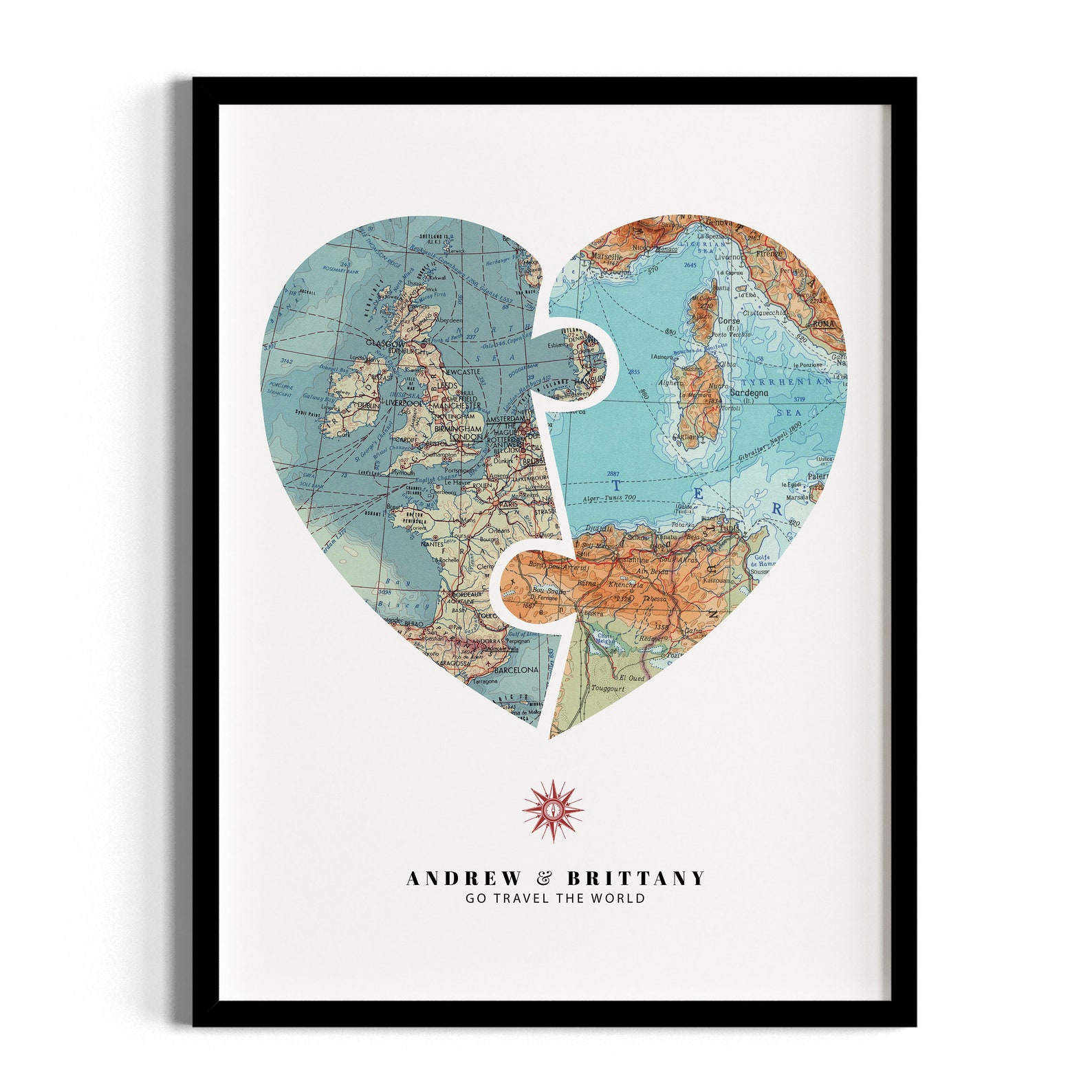 Custom Wedding Map Travel Map Wedding Gifts for Couple - Etsy