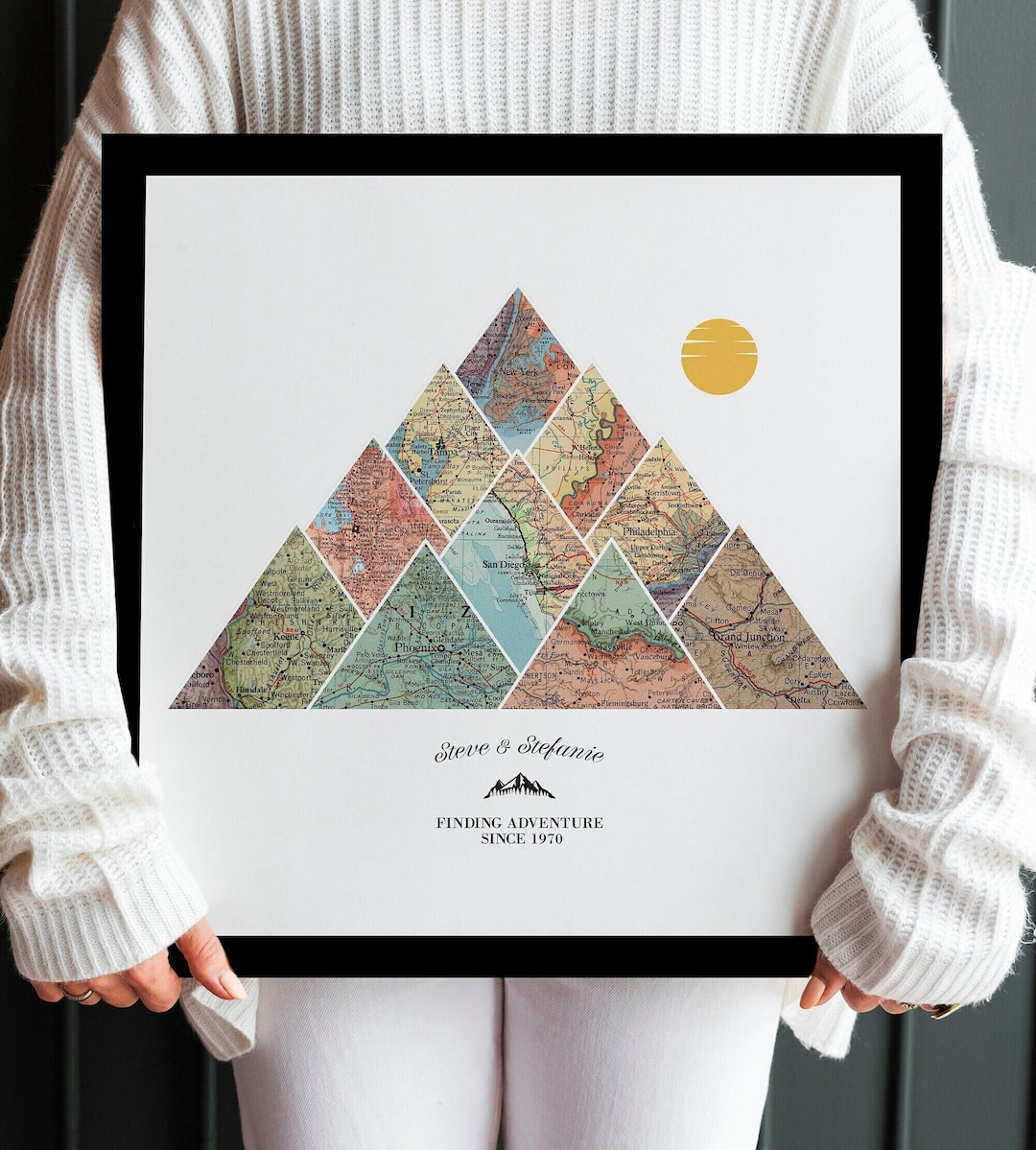 50th Wedding Anniversary Gifts Travel Map Anniversary Gifts for Couple ...